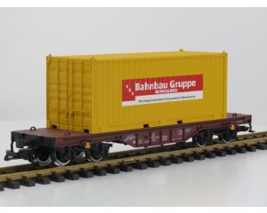 PIKO 37706 G-Flachwg. mit Container DB Bahnbau Gruppe Wernigerode ...
