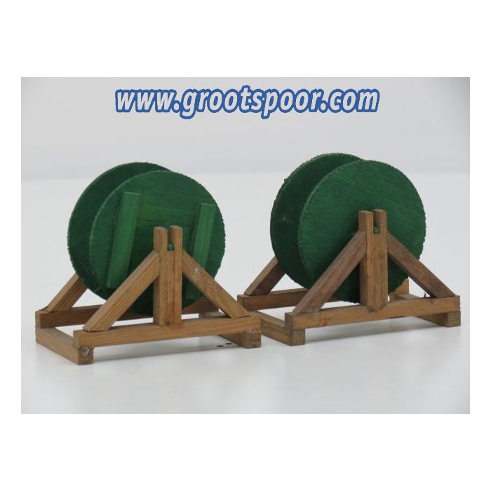 Set 2x haspel met houders hout zelfbouw | grootspoor.com