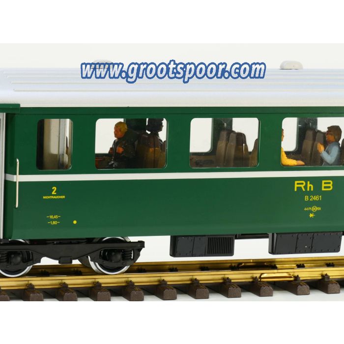 LGB 31676 Personenwagen B2461 RhB Metallrader,Stromabnahme,Beleuchtung ...