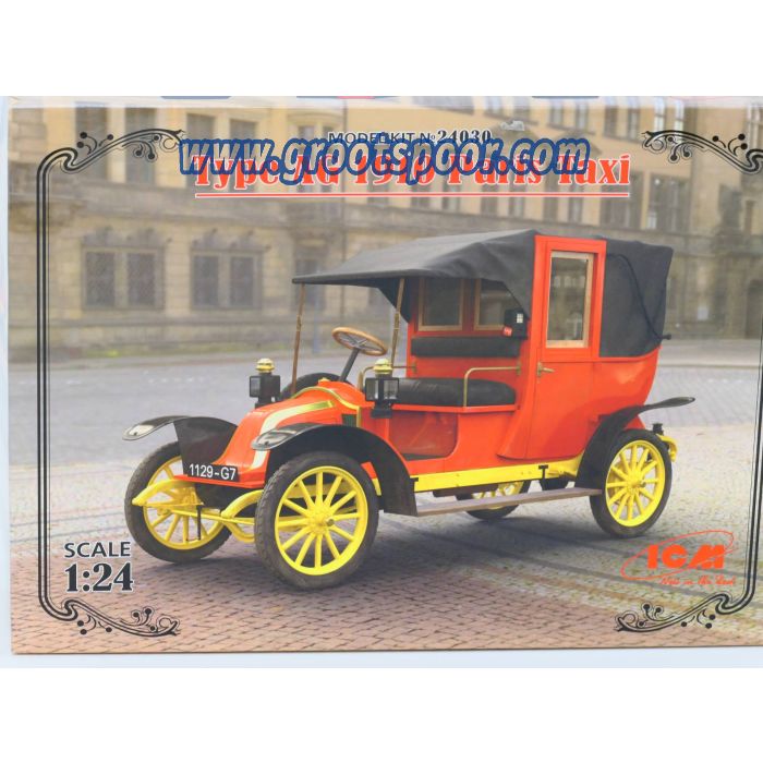 ICM 24030 Renault Type AG 1910 Paris Taxi 1:24 | grootspoor.com