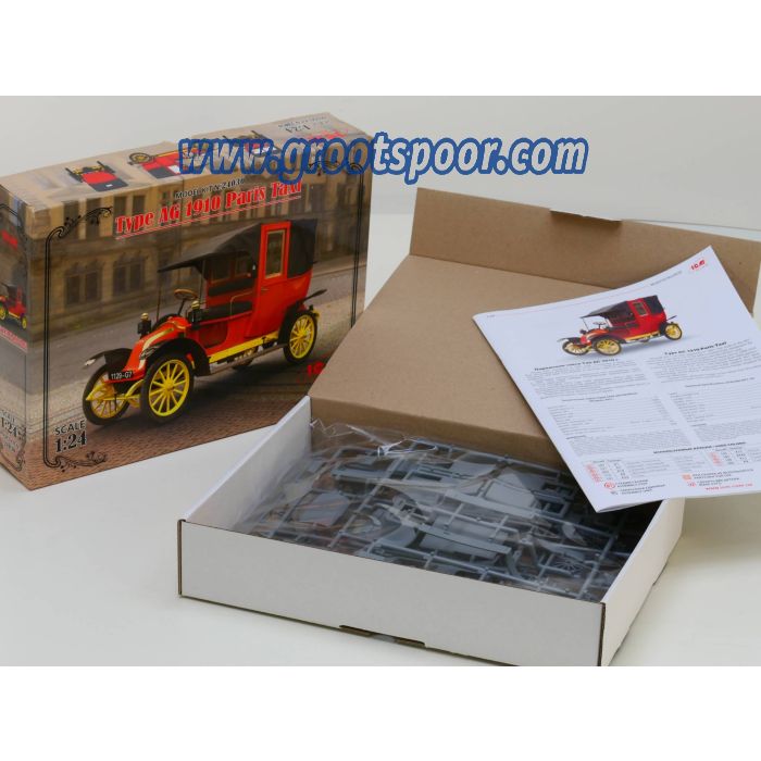 ICM 24030 Renault Type AG 1910 Paris Taxi 1:24 | grootspoor.com