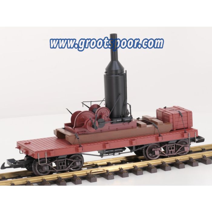 Bachmann 95699 LOG SKIDDER WITH CRATES ON 20' FLAT CAR (LARGE SCALE ...