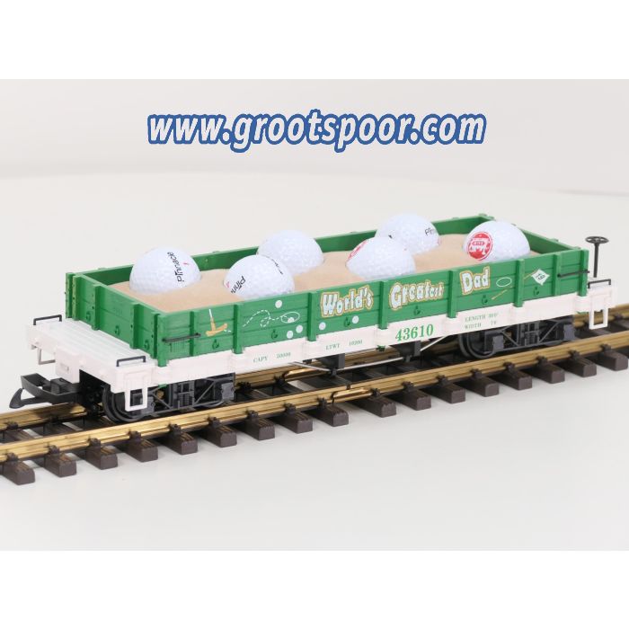 LGB 43610 "World's Greatest Dad" Golf Ball Gondola | grootspoor.com
